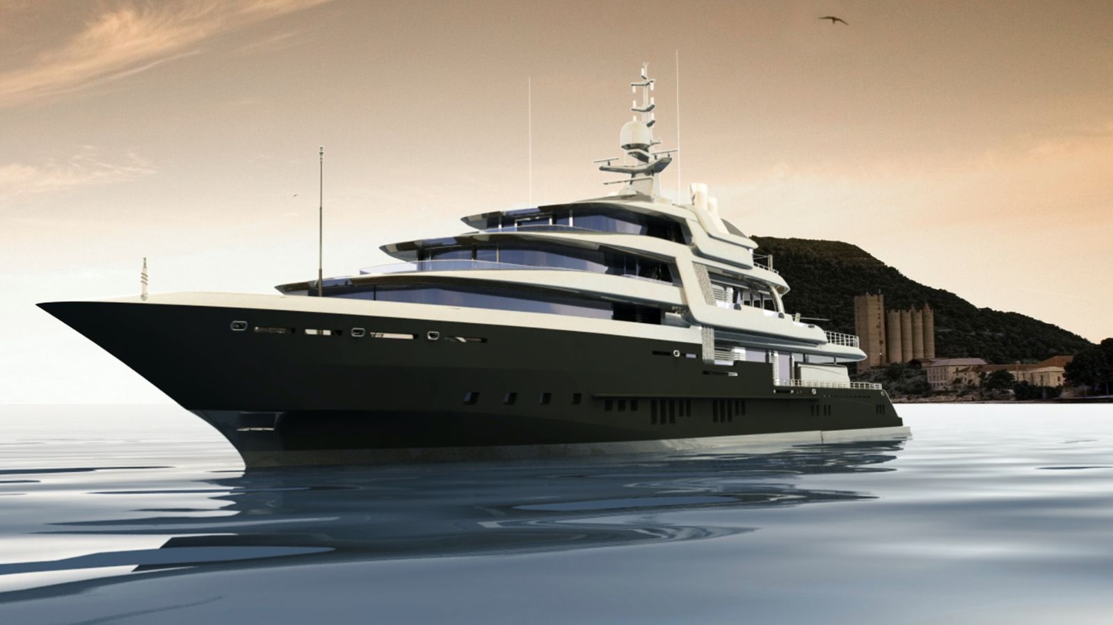 Frank Neubelt reveals 95m explorer concept with two helipads